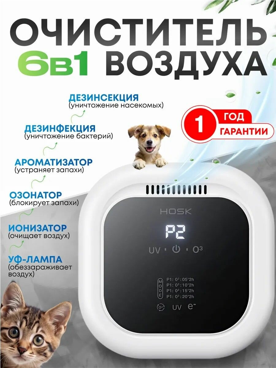 Озонатор и ионизатор для дома 2 в 1 очиститель воздуха