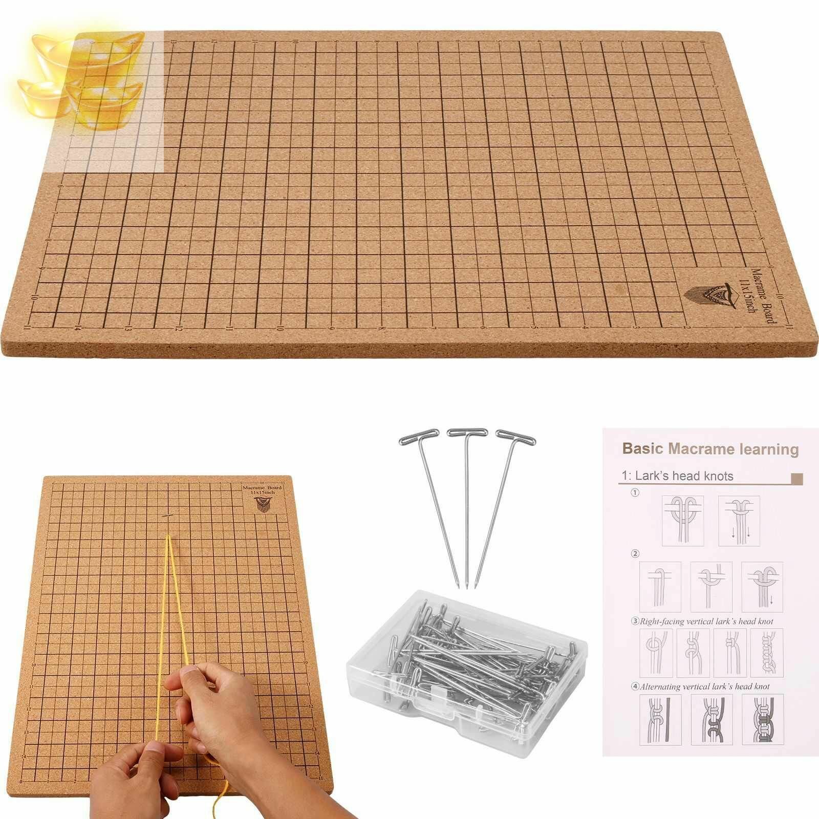 Пробковая доска для макраме с булавками 28x38 см