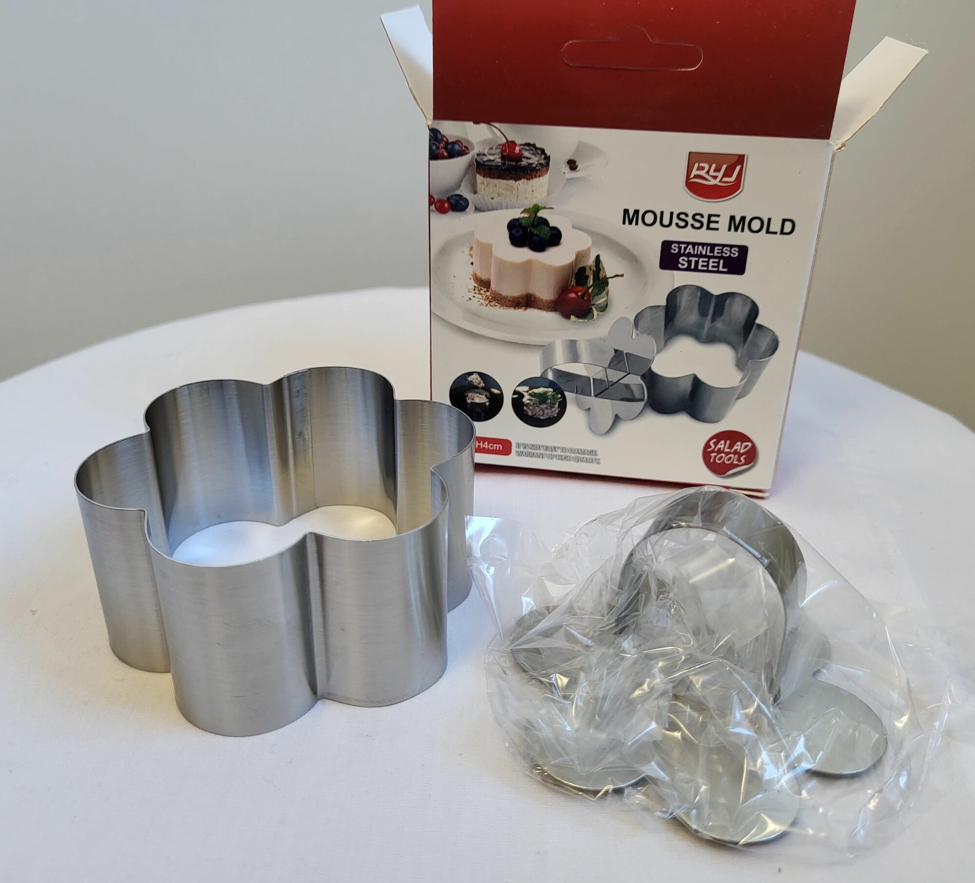 Форма для выкладки салатов и гарниров с прессом "Ромашка" / вырубка печенья / порция 200 гр