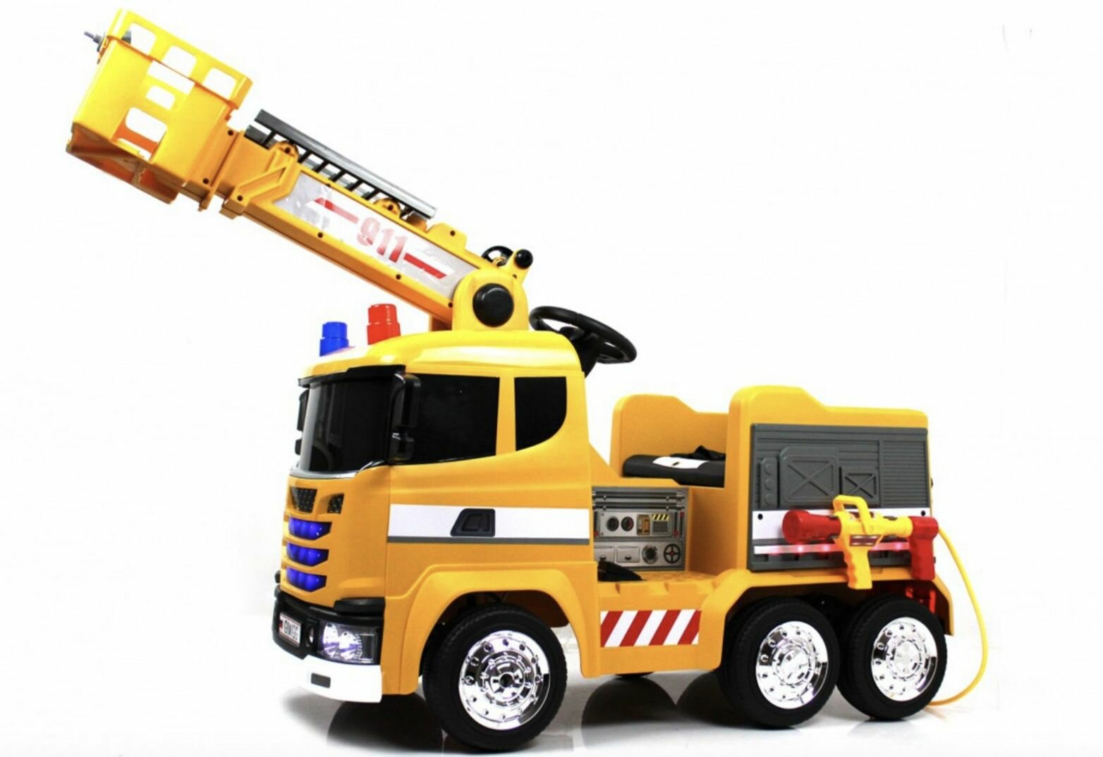 Детский электромобиль Rivertoys пожарная машина G001GG желтый с дистанционным управлением