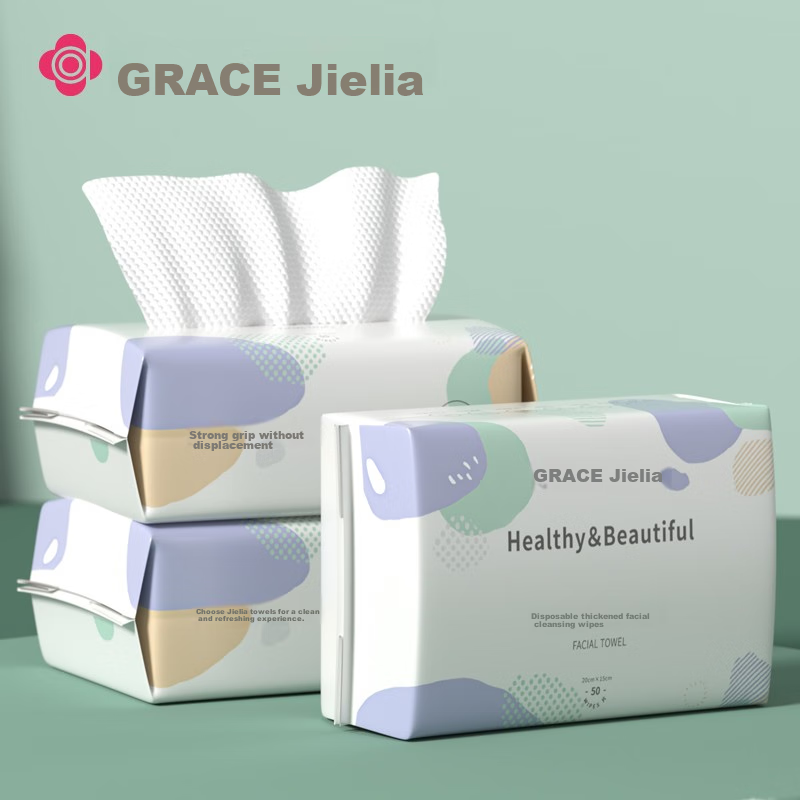 Grace Одноразовые очищающие салфетки с жемчужным рисунком 50 шт для женщин Форма упаковки：С жемчужным рисунком Пул-аут