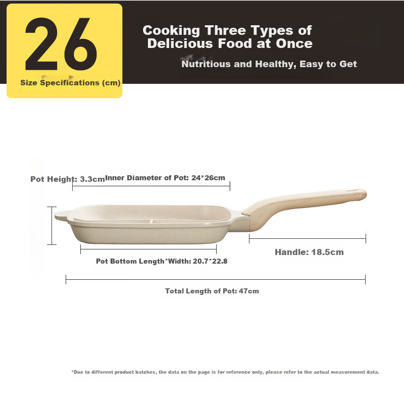 COOKER KING Breakfast Master Non-Stick Flat Pan for Cooking Eggs, Burgers, Steaks, and more at Home, Multi-functional 26cm Pan