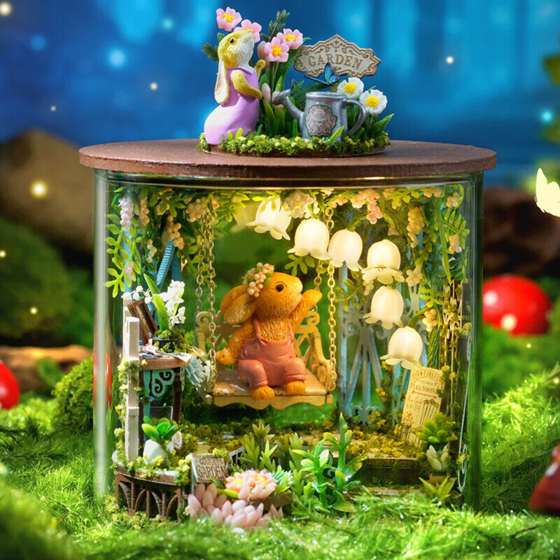 Набор для творчества «Сказочный сад: Домик в бутылке» для девочек, подарок на День рождения и Новый год Цвет：Сказочный