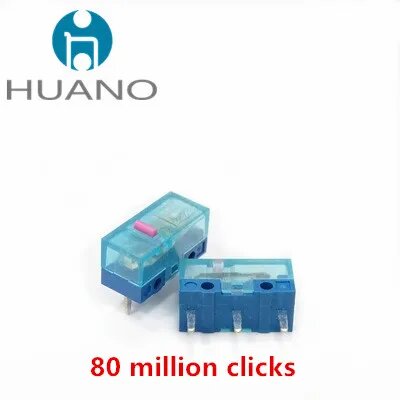 2 шт. микропереключатели мыши HUANO черный, синий 2Pc Transparent Pink