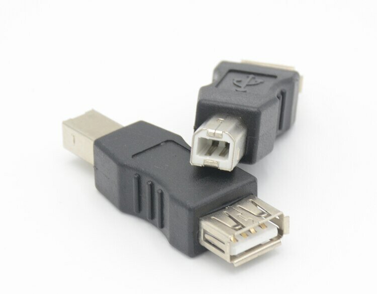 Адаптер USB 2.0 типа A Female на USB типа B Male USB-B принтер сканер черный