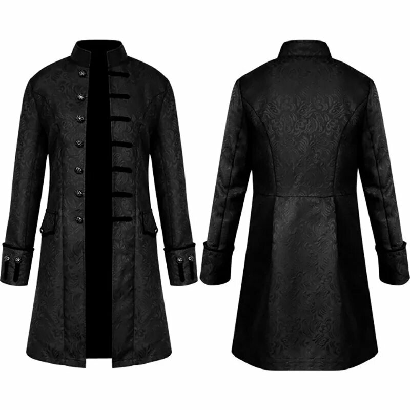 Мужской костюм вампира для косплея Черный, М, Black Jacket