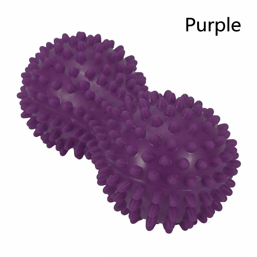 Фиолетовый колючий массажный шарик для снятия мышечной боли, боли и стресса, фитнес-упражнений и подвижности, маленький шарик с арахисом 8 см для эффективного массажа мышц