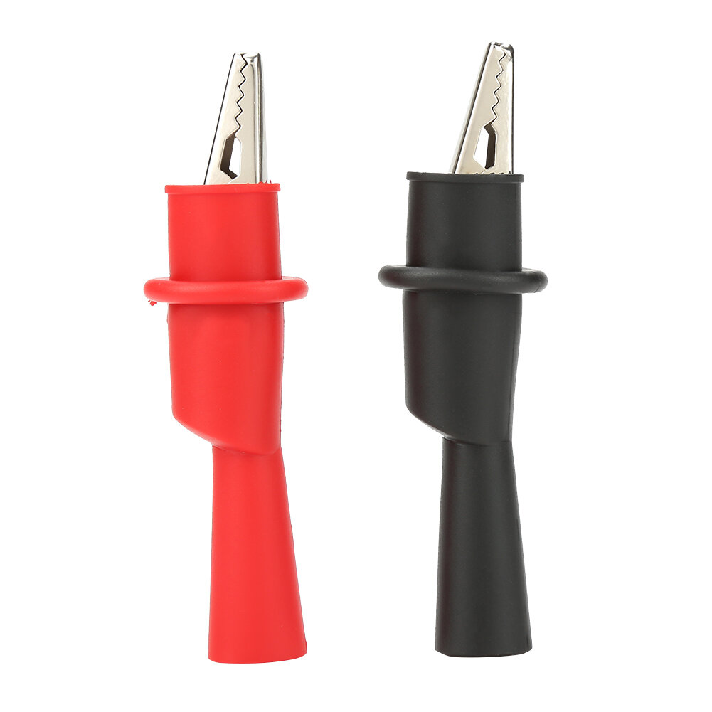 P2008 10шт Изоляционные Металлические Крокодиловые Клещи Электрические Тестовые Принадлежности для Мультиметра, Красно-Черные, Длина 8см, Материал Железо и ПВХ, Обработка Поверхности Никелирование, CATIII 1000V MAX 10A