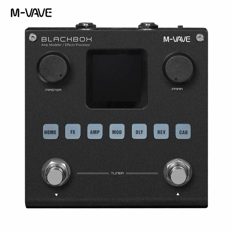 M-VAVE BLACKBOX Гитарная педаль мультиэффектов Аудио процессор 44.1KHz/24bit высокого разрешения сэмплирования, 80 настраиваемых пресетов, 6+1 одновременных эффектов, вольный аккомпанемент