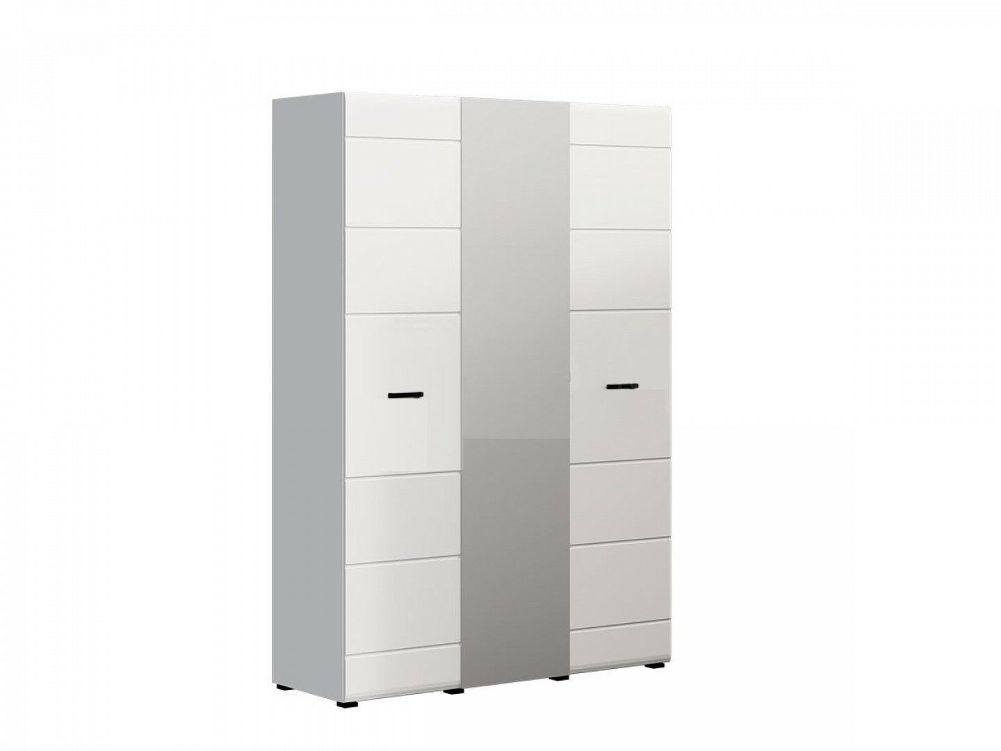 Шкаф 3-х дверный распашной, в современном стиле, Белый, Белый глянец