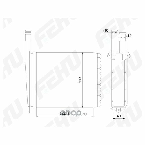 Радиатор отопителя (сборный) для VAZ 1117-19 Kalina Fehu FRH1085M