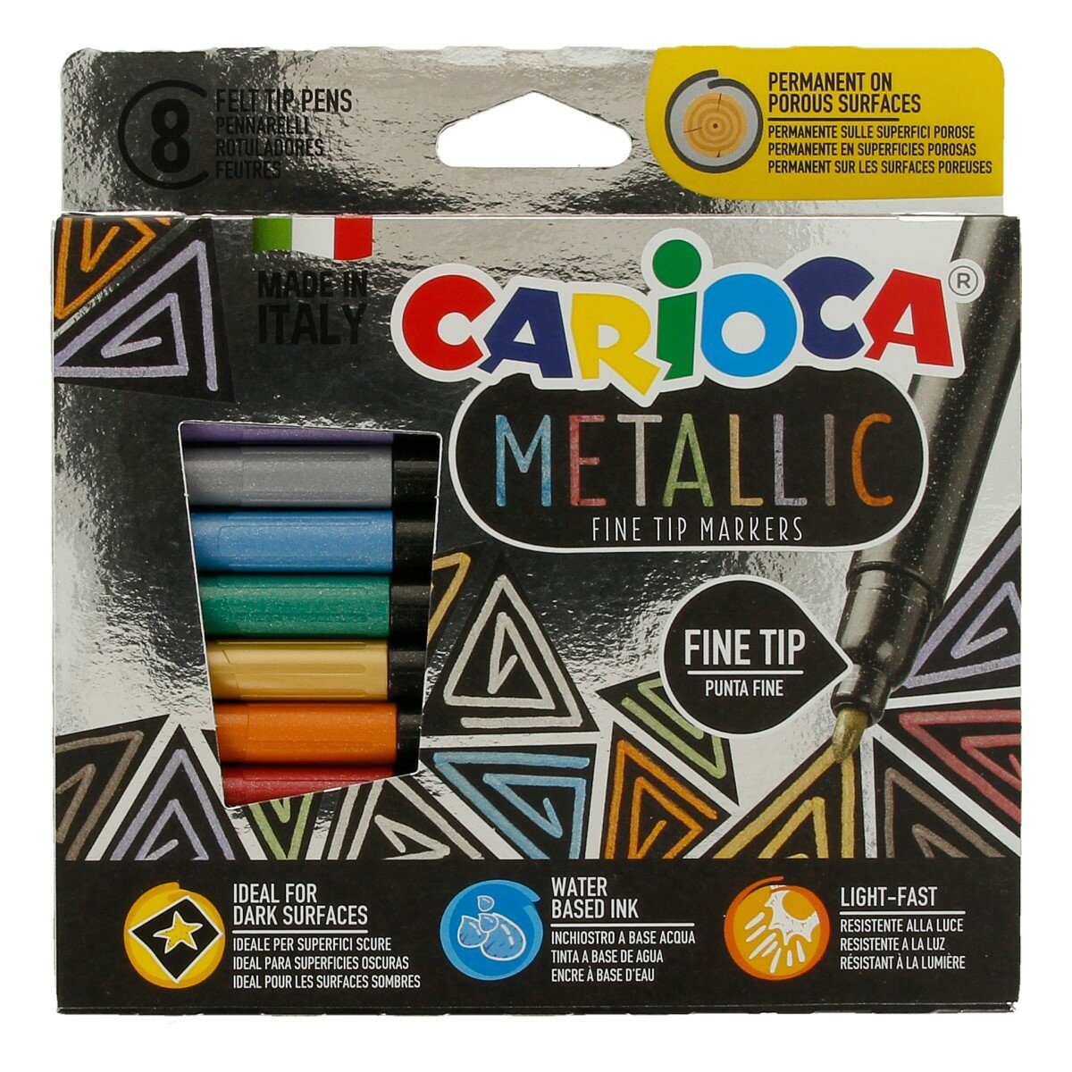 Carioca FineMarker Набор перманентных маркеров 6 мм 8 цветов 8 шт, круглое перо 43162-HN47