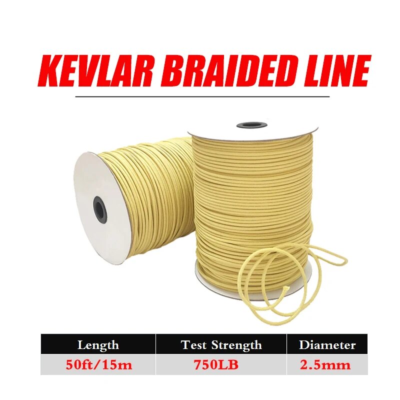 DORISEA 80LB-6500LB Шнур из кевлара 50ft 750LB 2.5mm