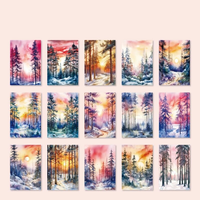 Mr.paper Бумага для скрапбукинга, записываемая, 30 листов с зимней темой для украшения блокнотов, фоторамок, открыток и зимних альбомов