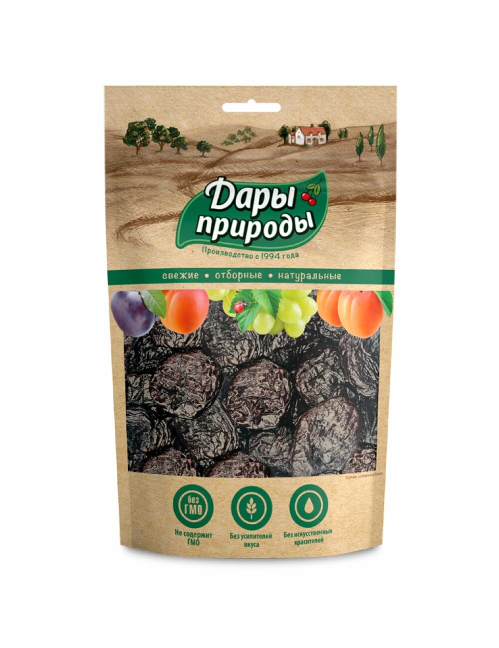Чернослив Дары природы сушеный без косточек 150г 1шт