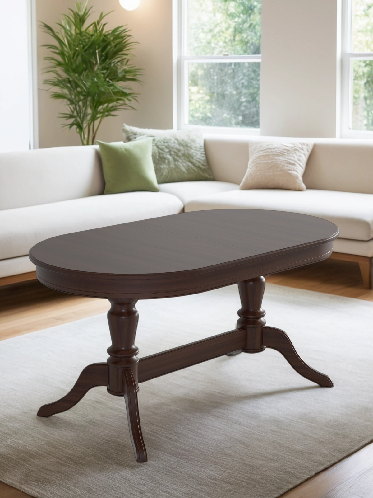 Стол обеденный раздвижной GARRET Orpheus 1, орех шпон, МДФ, массив бука