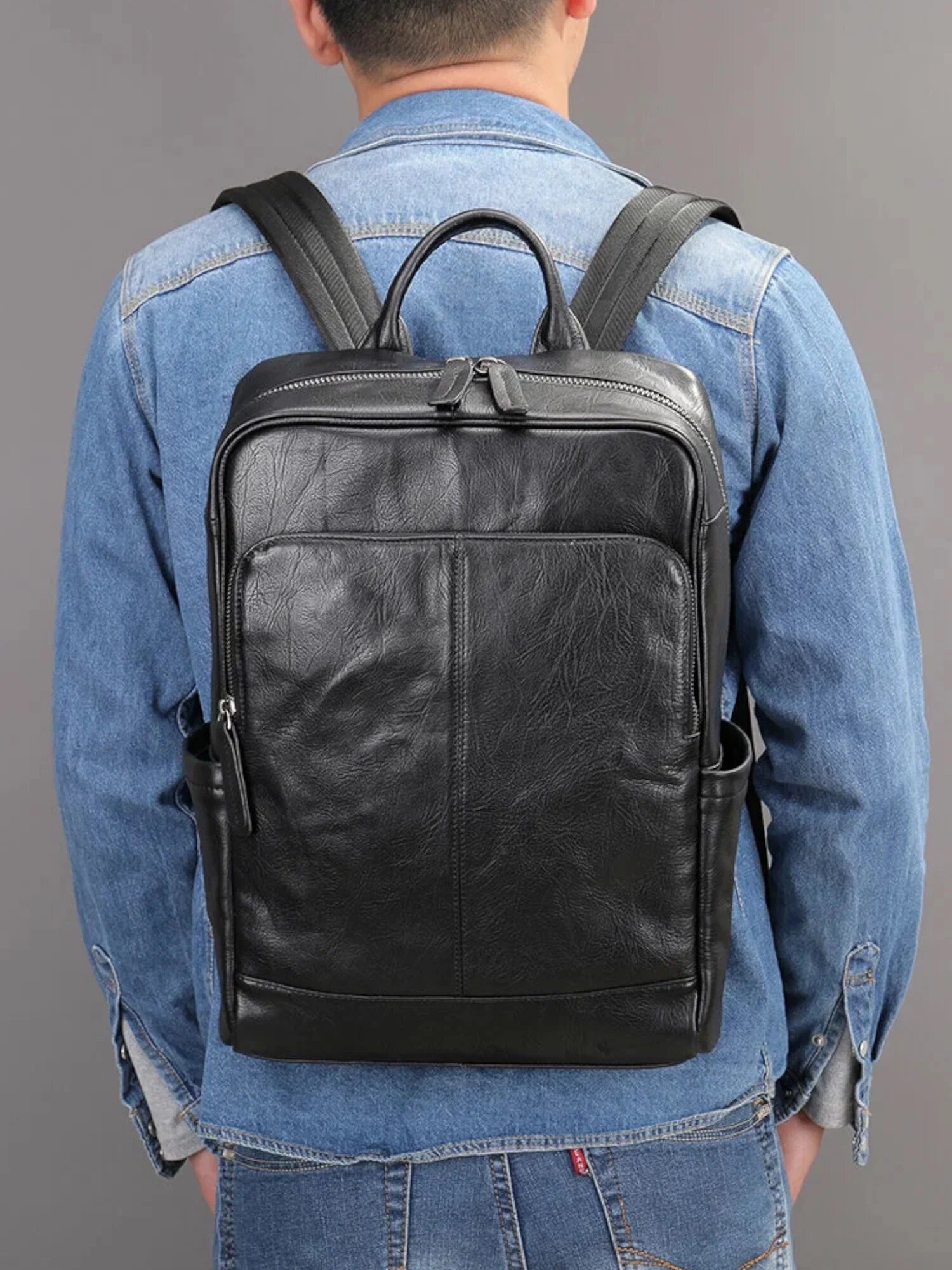 Рюкзак мужской кожаный BRUONO, Рюкзак городской натуральная кожа, Рюкзак для ноутбука