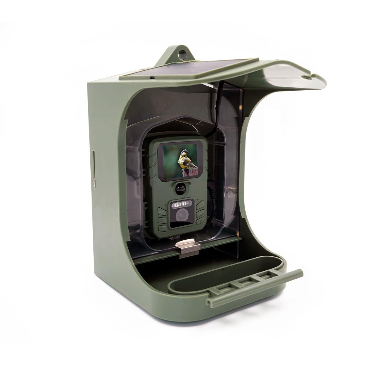 Умная кормушка для птиц с Wi-Fi камерой 5Мп ночного видения Filin 303W(HC)-1080P (Y128443CB) 1080HD на солнечной батарее. Камера для наблюдения за п