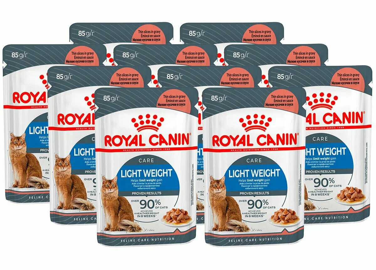 Влажный корм для кошек Royal Canin Light Weight, профилактика избыточного веса, 28 шт. х 85 г (кусочки в соусе)