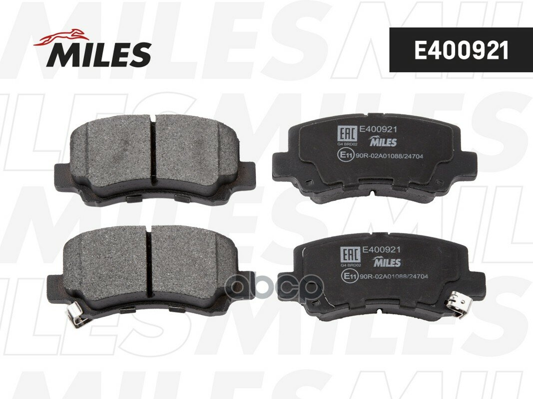 Колодки тормозные CHERY KIMO/SUZUKI WAGON R+ 1.0/1.2 98-00 передние Miles арт. e400921