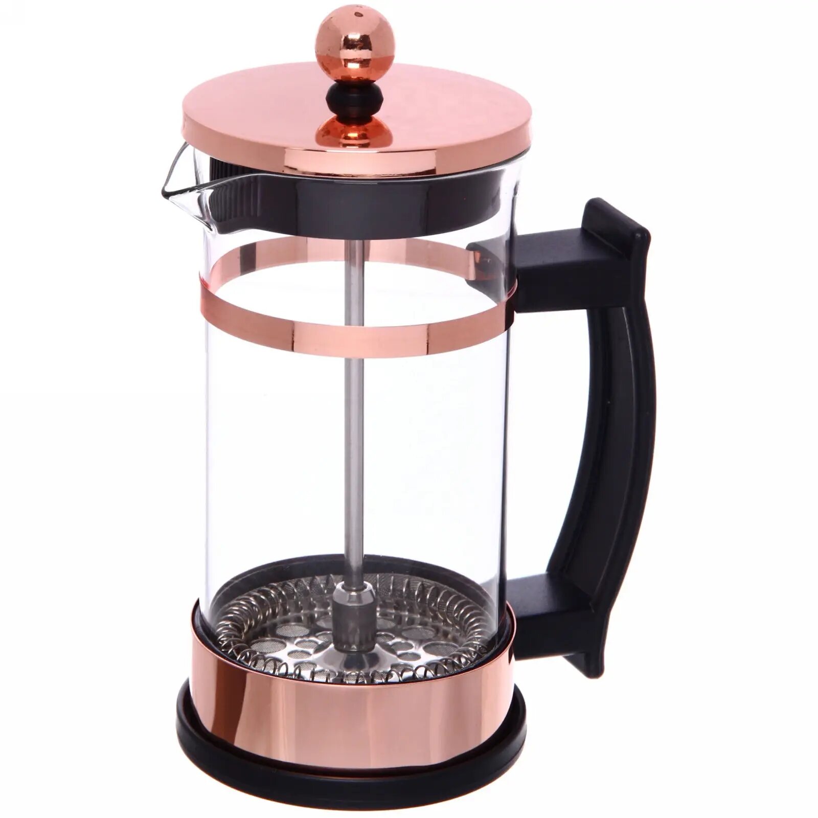 Френч-пресс «Адмирал» 350 мл, стекло и металл, медный акцент, чёрная ручка