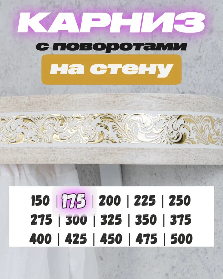 Карниз настенный для штор двухрядный 175 см бежевый составной твоя зона комфорта