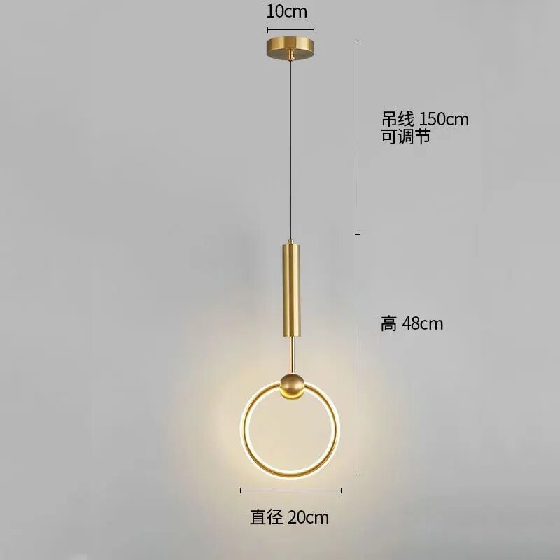Подвесная люстра Juhaw медный цвет, Golden, 15W, Style B, warm light