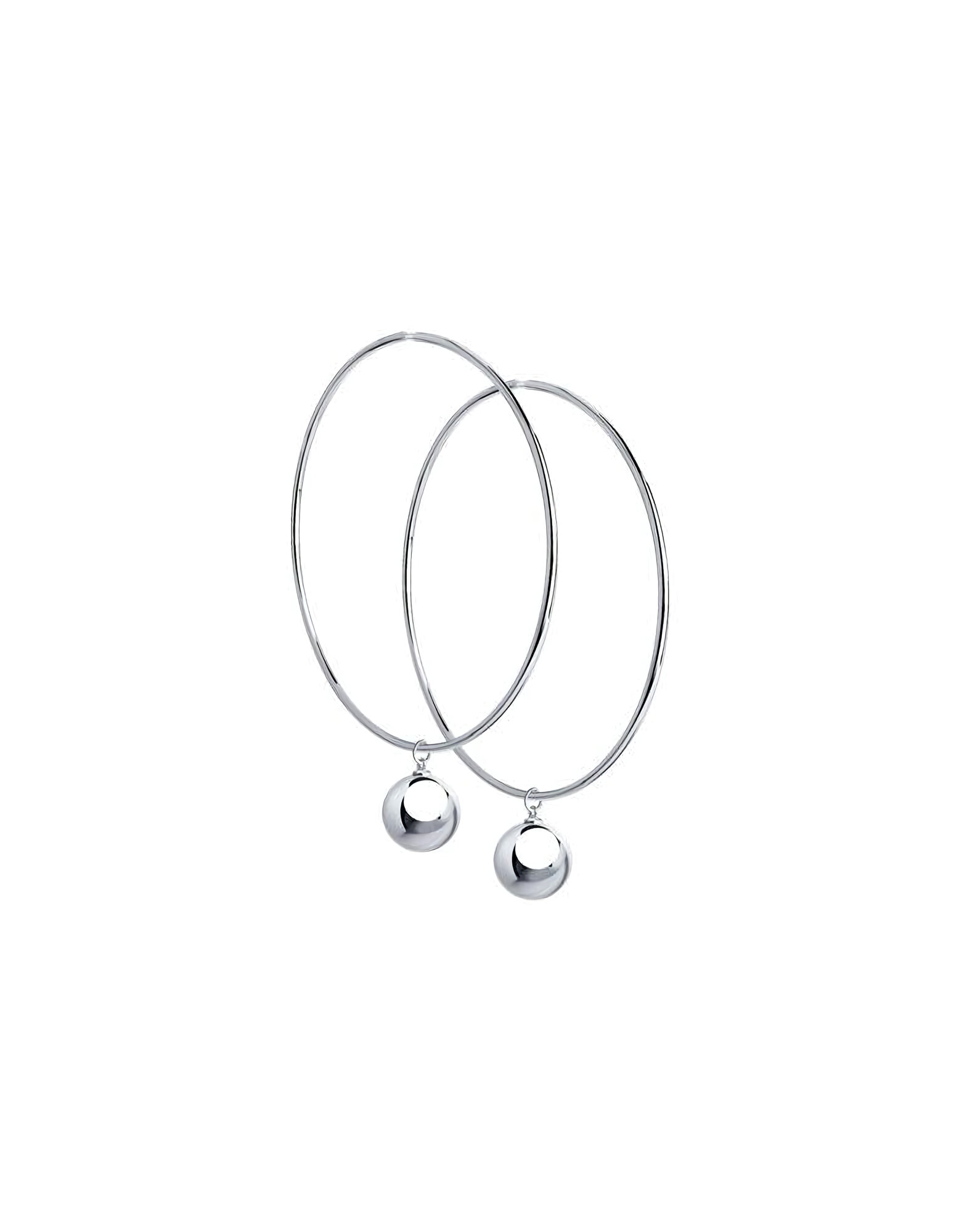 Серьги конго, серебро, 925 проба, родирование