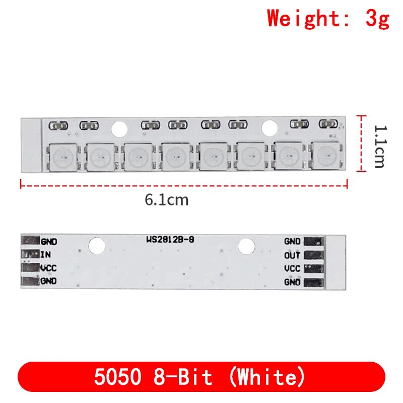 Светодиодная лента WS2812 8-Bit White 6.1cm