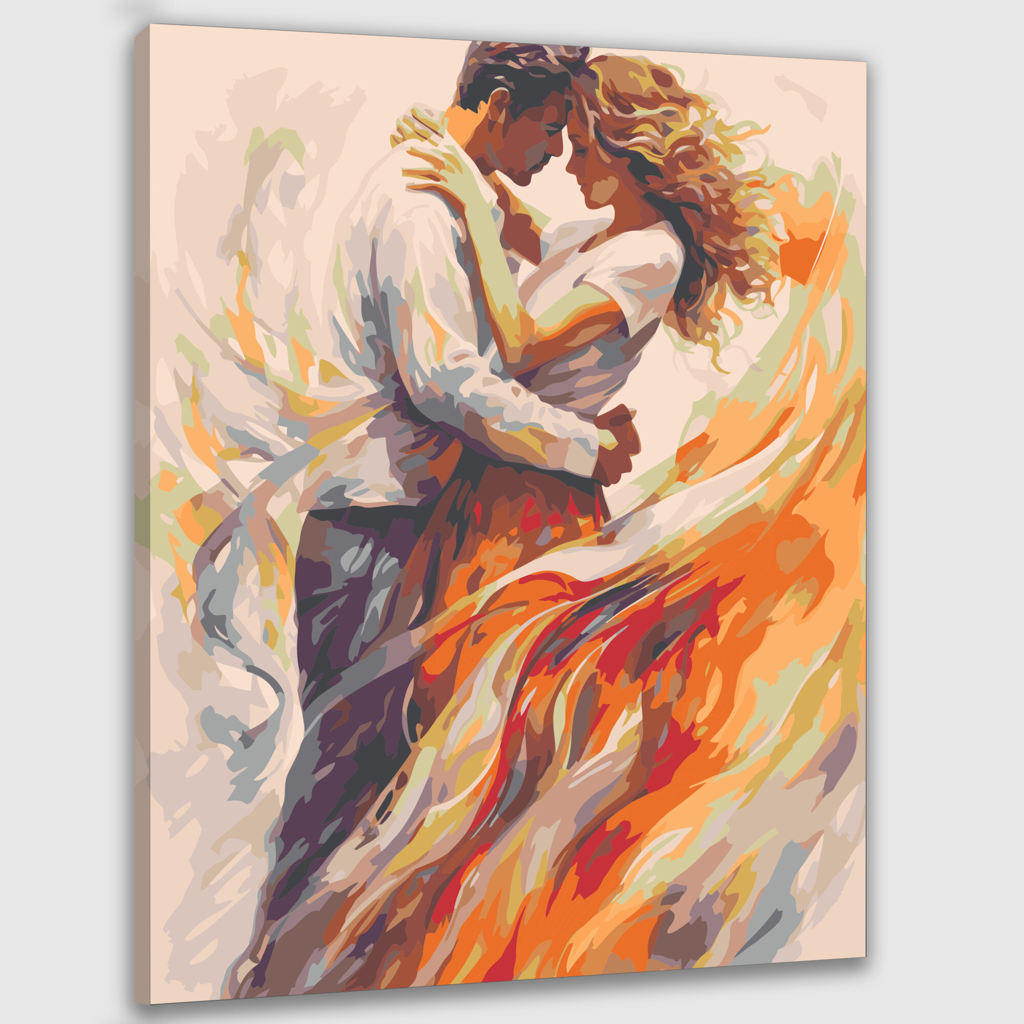 Картина по номерам 40x50 см, интимные объятия, нежный танец, привязанность, мазки кисти, движение, нежность