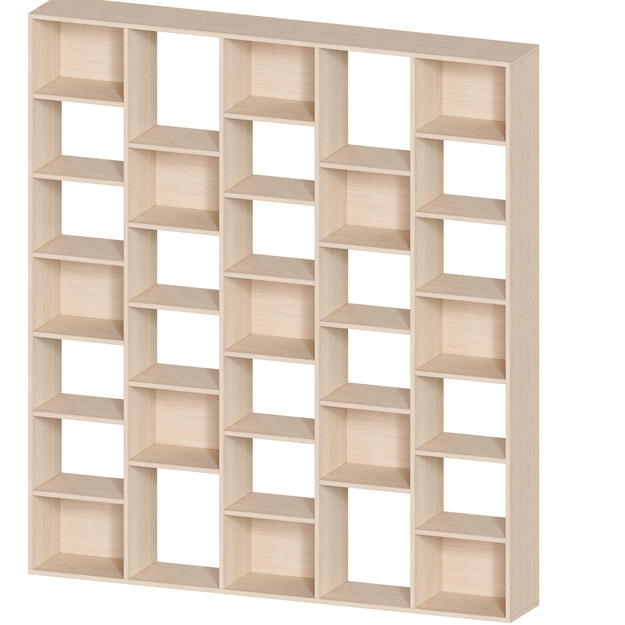 Стеллаж-перегородка sitymebel №5 Ширина 168,2 см, Глубина 25 см, Высота 188 см, цвет: Дуб молочный