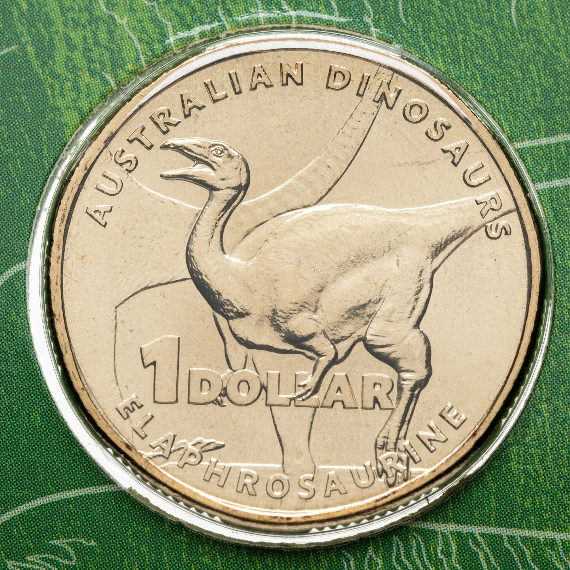 Австралия 1 доллар 2022 "Австралийские динозавры - Элафрозаврин" в буклете, Алюминиевая бронза, в сохранности UNC