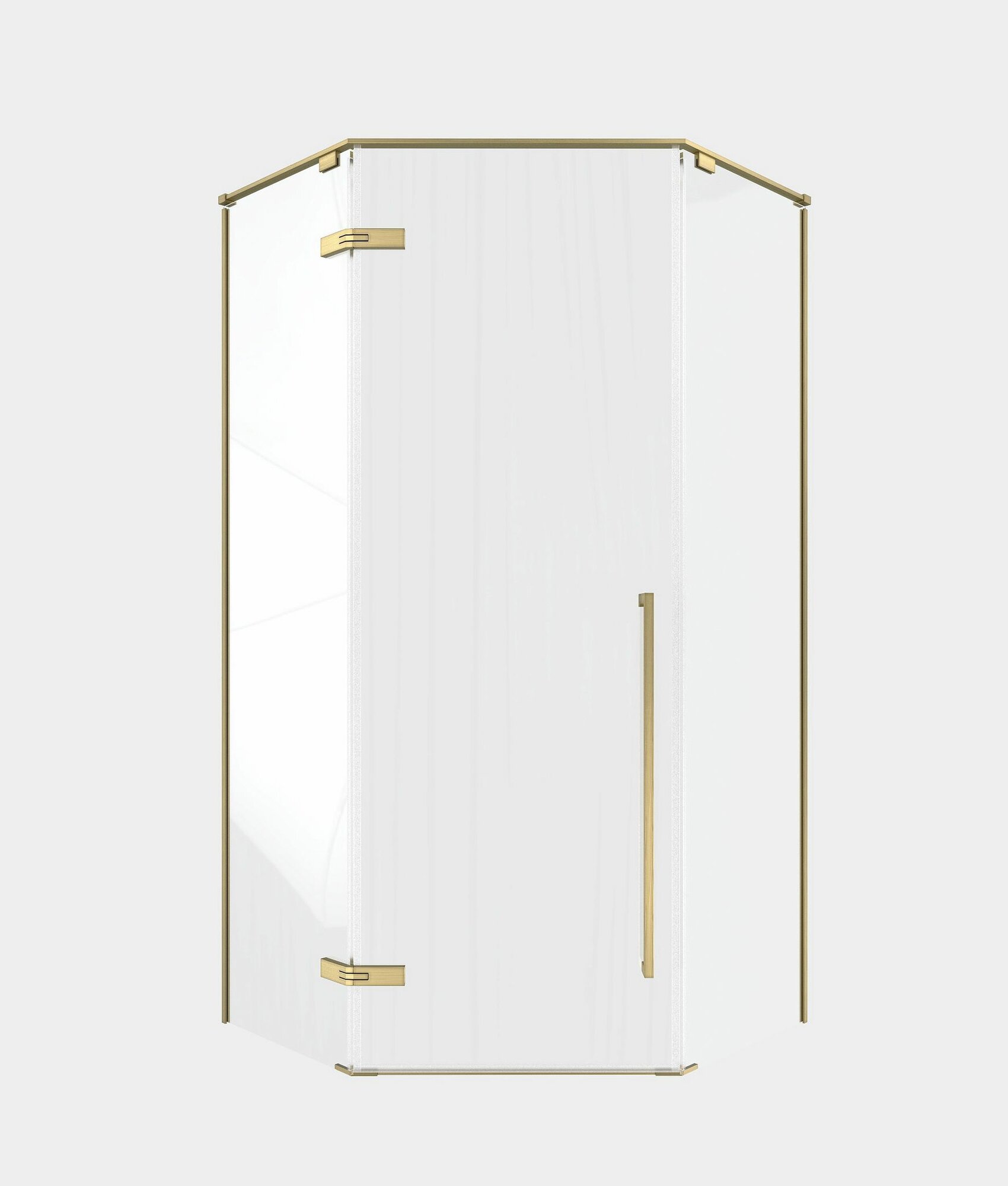 Timo Душевой угол TTSSP-90/17C-8, распаш 900*900*2000, проф мат золото, стекло проз 8 мм