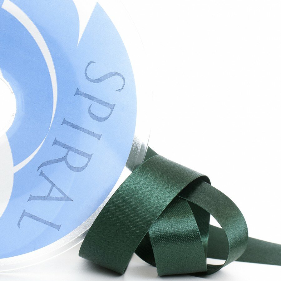 Косая бейка атласная 30 мм, 25 м, цвет 43, темно-зеленый