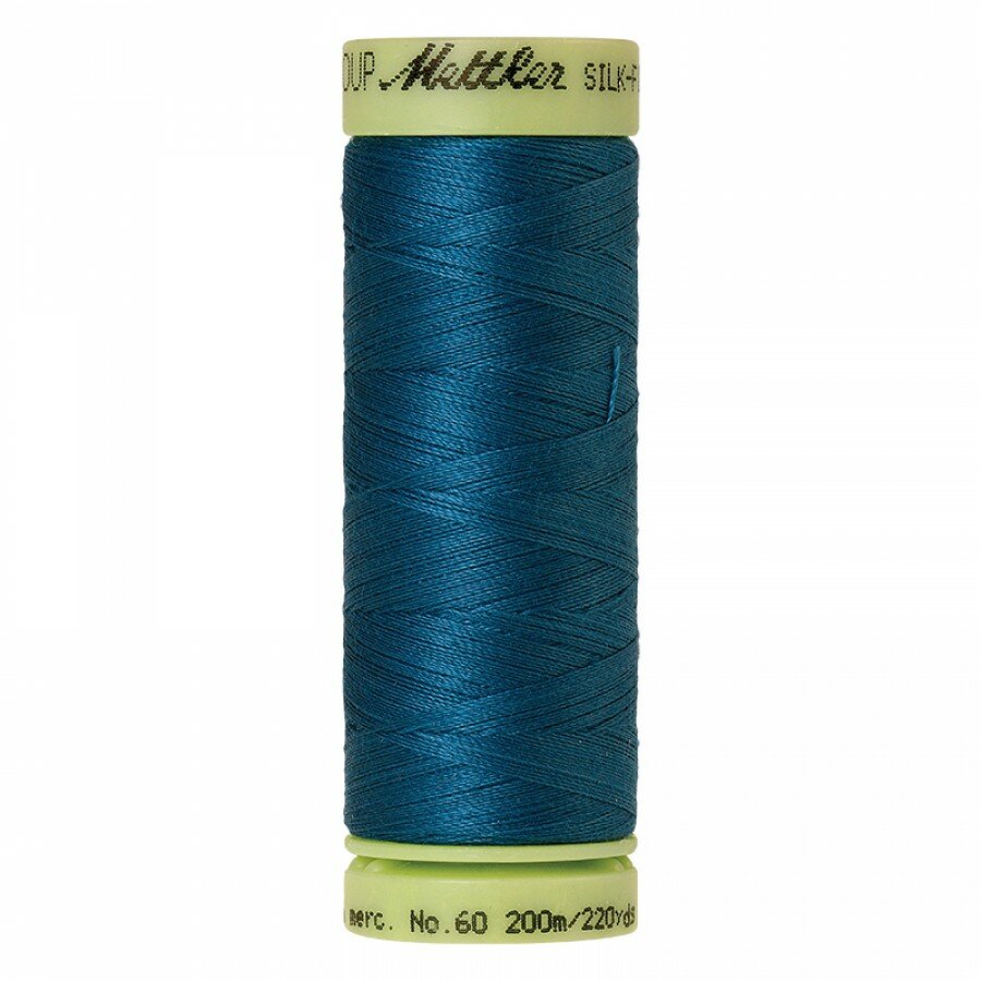 Нить для машинного квилтинга SILK-FINISH COTTON 60, 200 м 0483 Dark Turquoise
