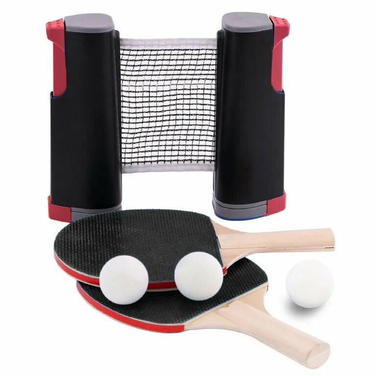 Набор для настольного тенниса, состав комплекта: 2 ракетки, 3 мяча, сетка