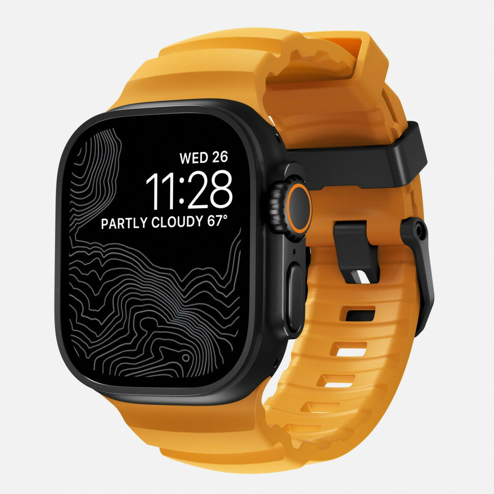 Ремешок Nomad Rocky Point Band для Apple Watch 49/46/45/44 мм желтый/черный (Sol/Black)
