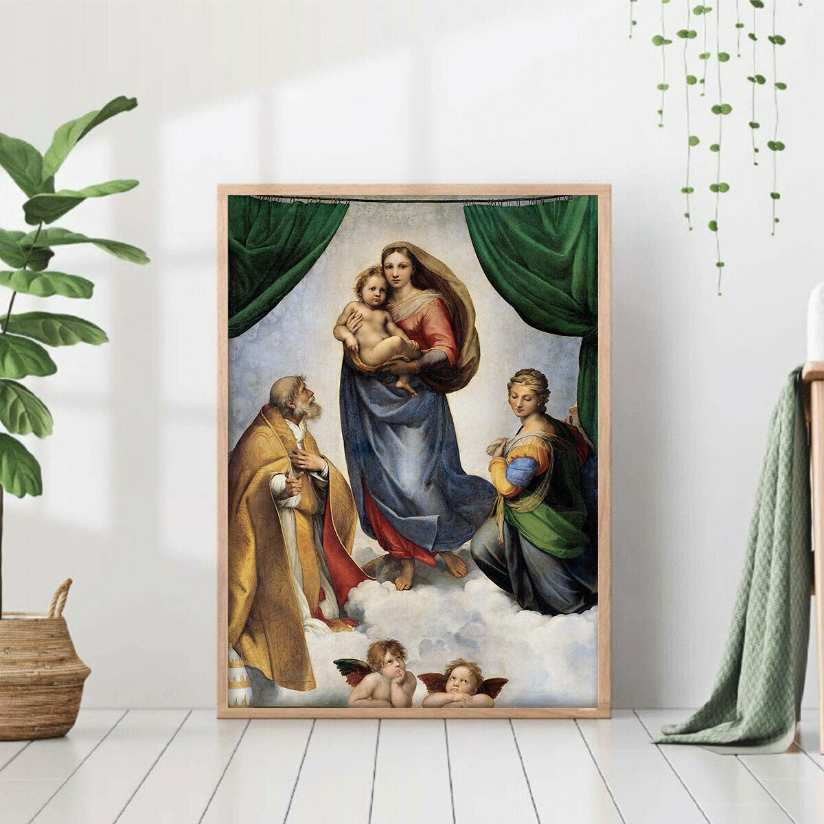 Постер "Сикстинская мадонна репродукция" 50x70 без рамки на стену для интерьера