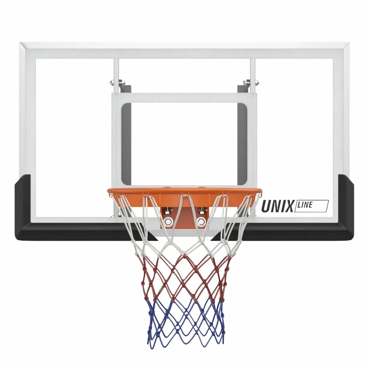 Баскетбольный щит Unix Line B-Backboard-PC, с кольцом, белый, 50x32 дюйма