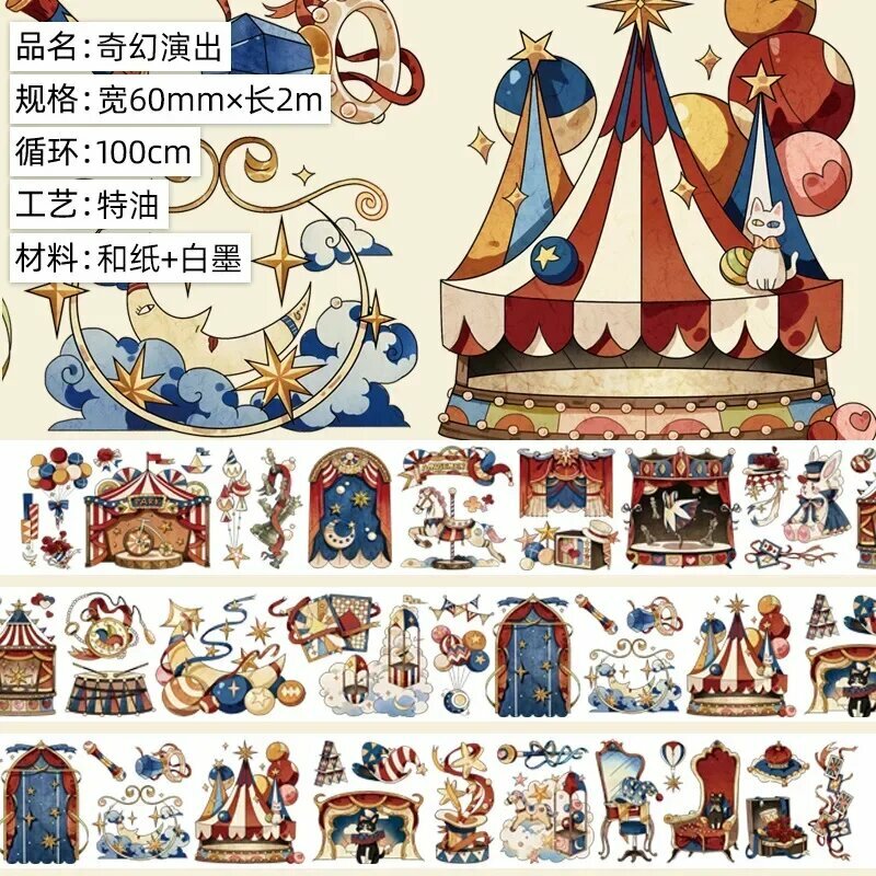 Лента маскирующая Circus Washi paper 2 м