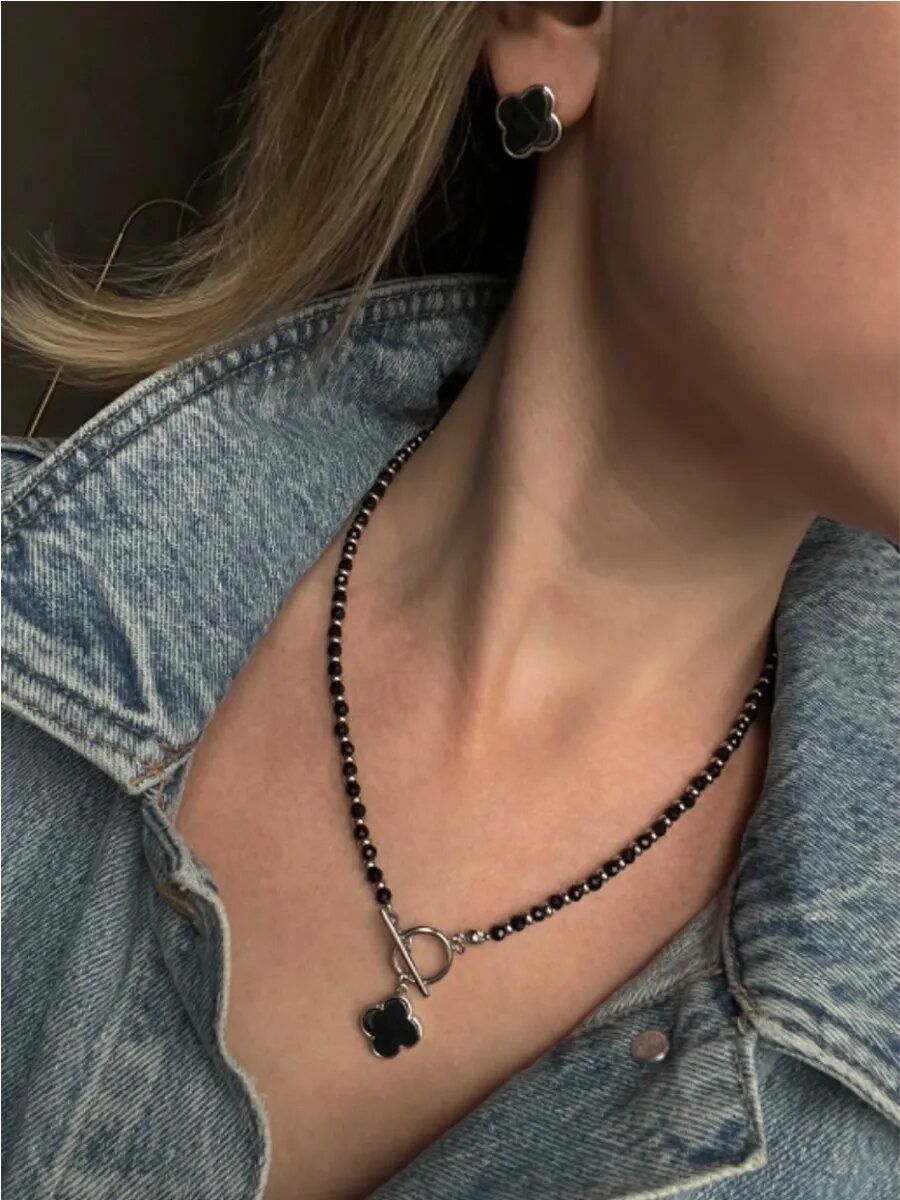 Комплект бижутерии iana_kotova_jewelry, оникс, шпинель