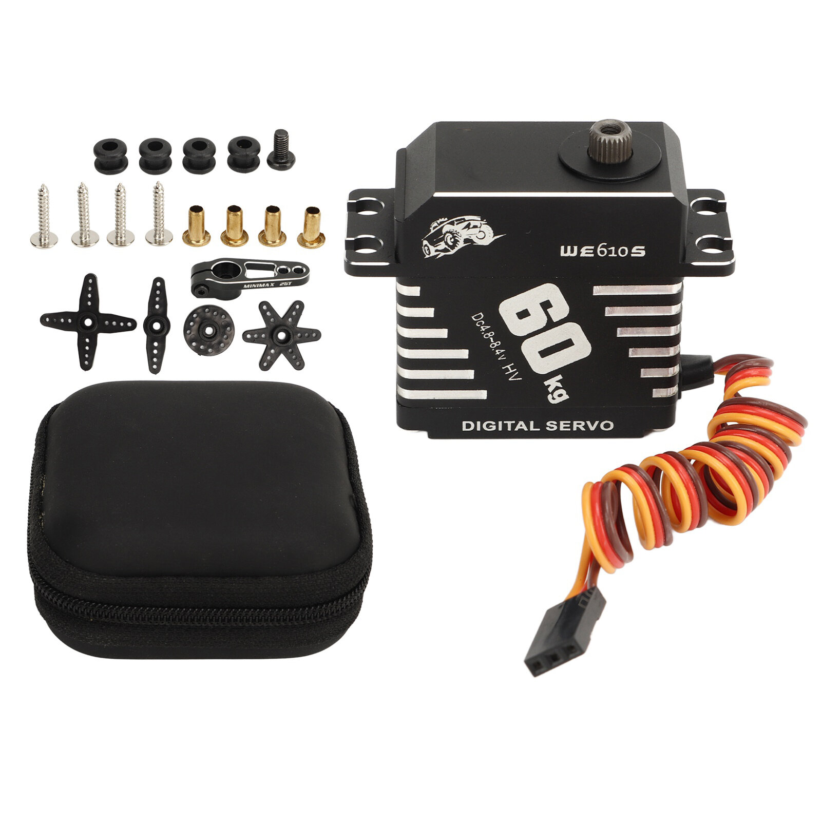 Комплект аксессуаров для сервомотора с металлическими шестернями, цифровой, 60 кг, для моделей масштабов 1/10, 1/8 и 1/5.