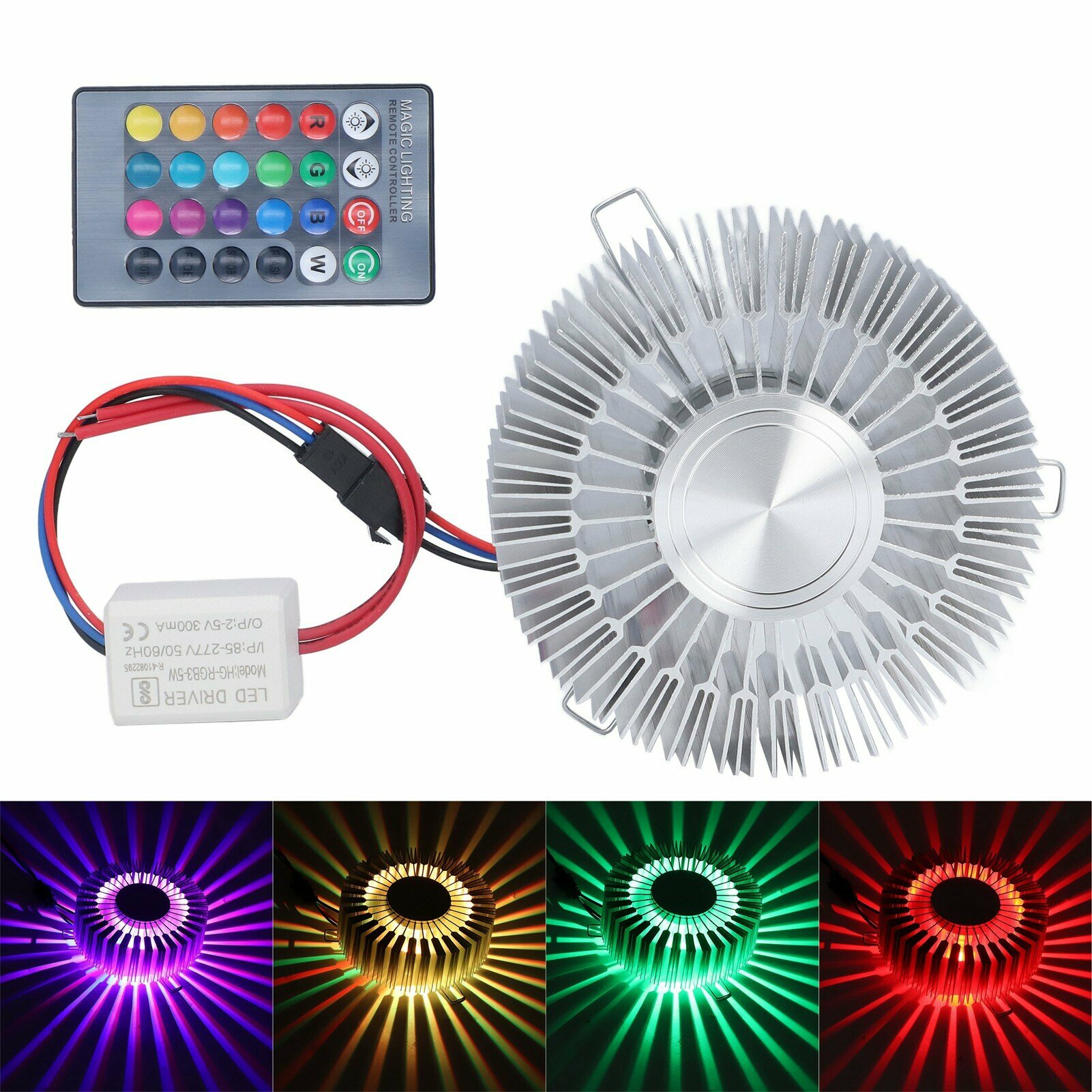 Алюминиевый светильник Sun Flower с RGB LED и дистанционным управлением