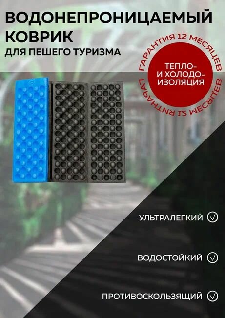 Влагостойкий Коврик Туристический (Каремат) для Похода, Кемпинга, Палатки. Для Отдыха на Природе, Пикника, Рыбалки