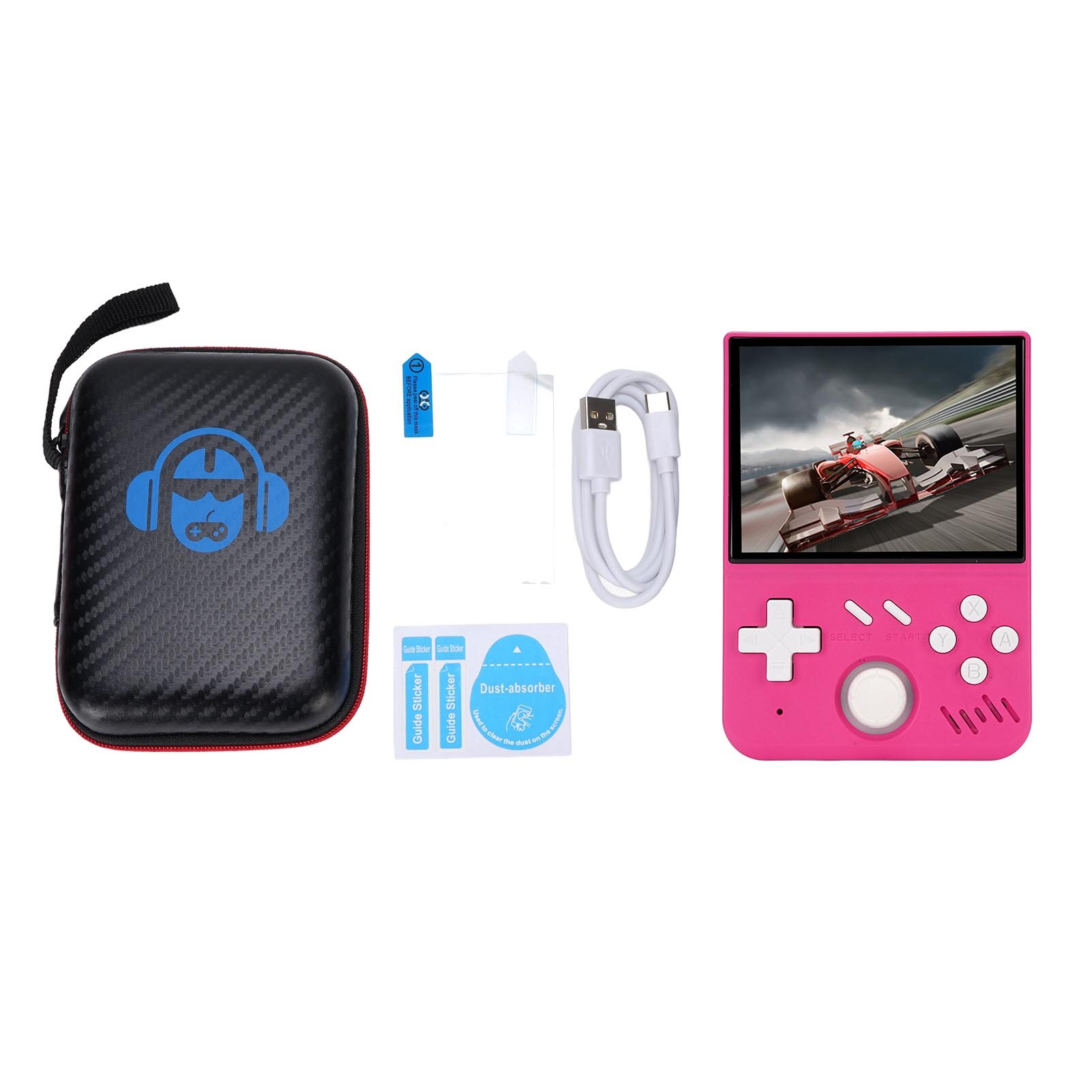 Портативная игровая консоль с 3,5-дюймовым экраном, ретро-игровая приставка для развлечений, 128 ГБ, розовая.