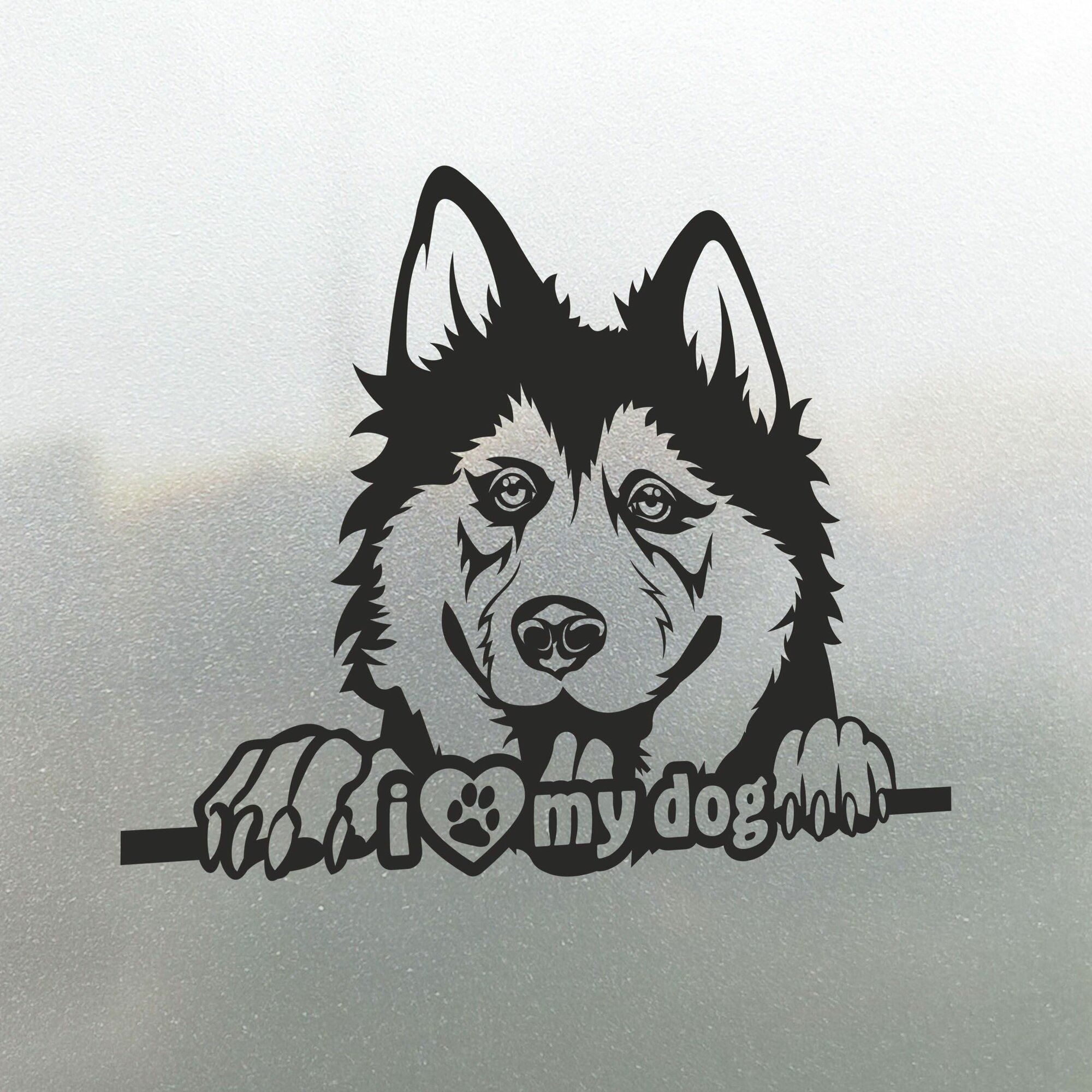 Наклейка на авто Сибирский Хаски 30х23