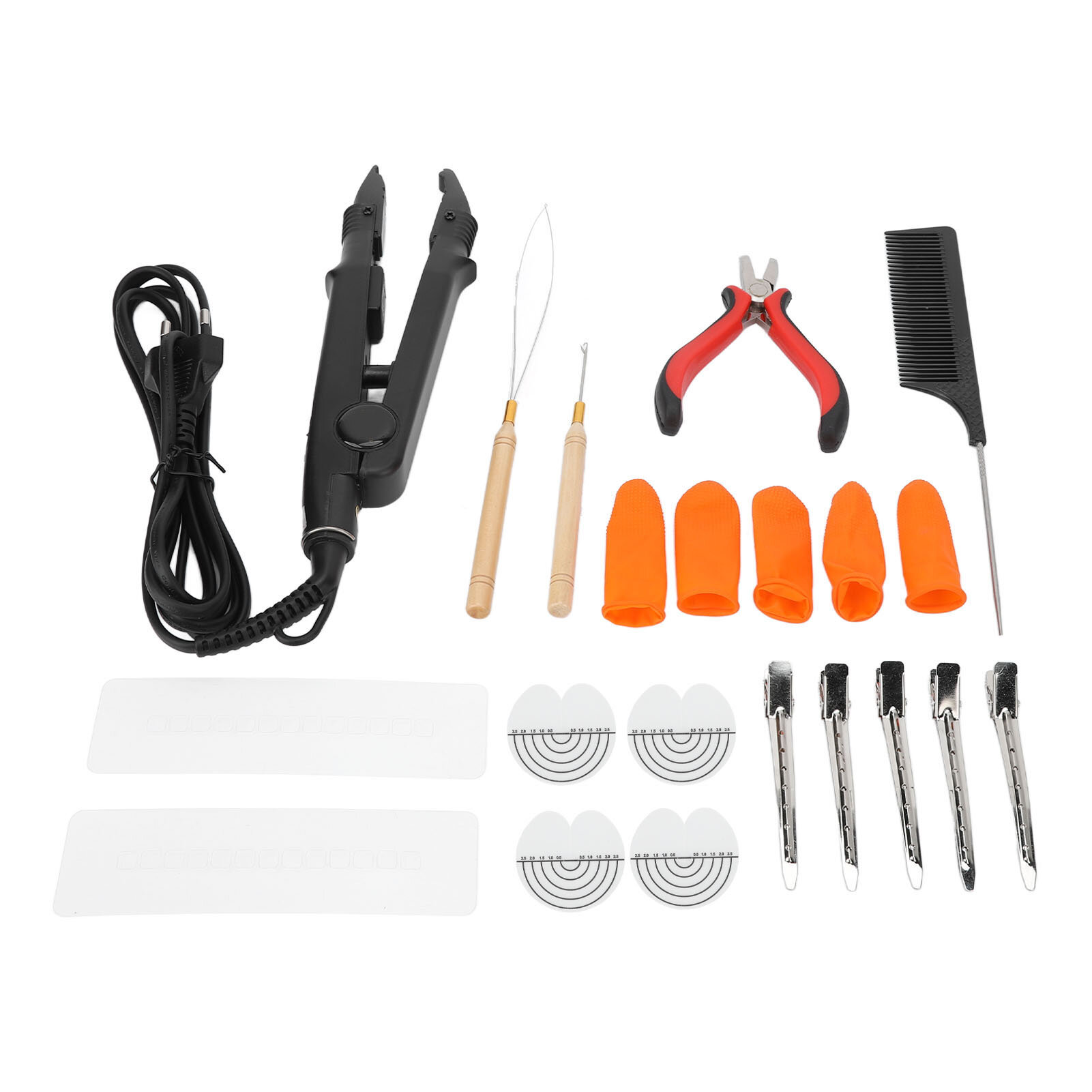 Набор для наращивания волос с регулируемой температурой, соединительными элементами для домашнего использования и салона красоты, вилка европейского стандарта 220-240 В.