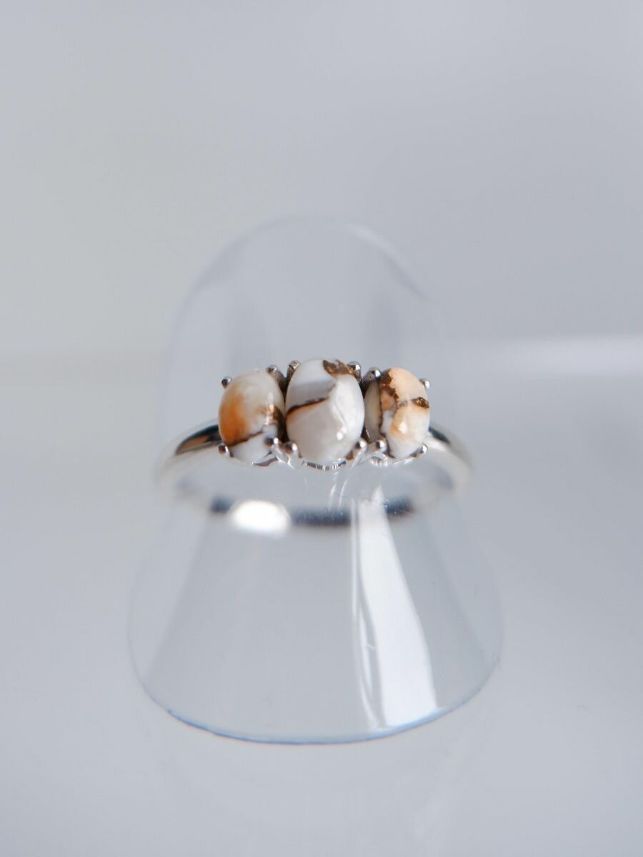 Кольцо, серебро, 925 проба, родирование, бирюза