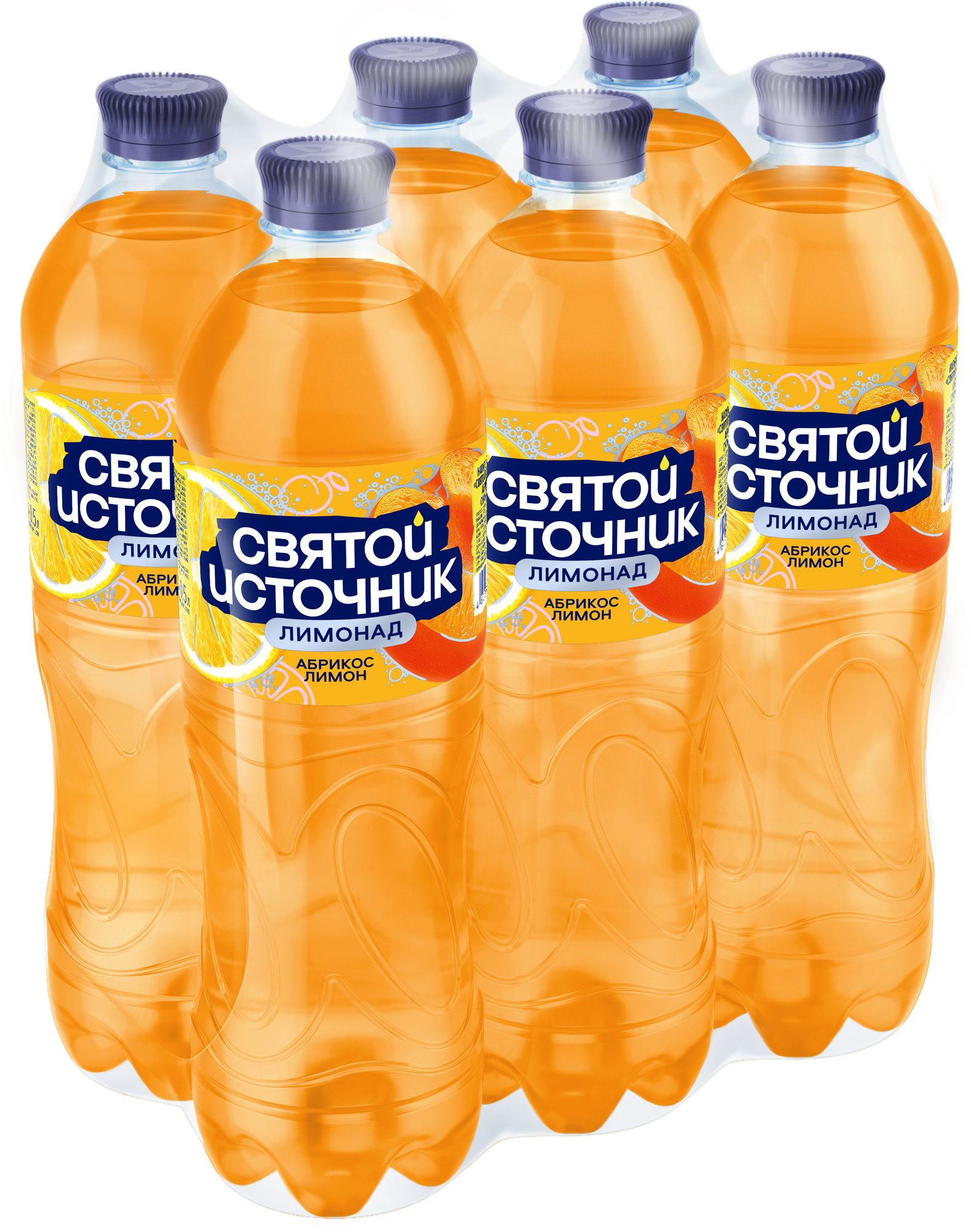 Святой Источник 1л.*12шт. Газ Абрикос Лимон Святой Источник Лимонад Россия