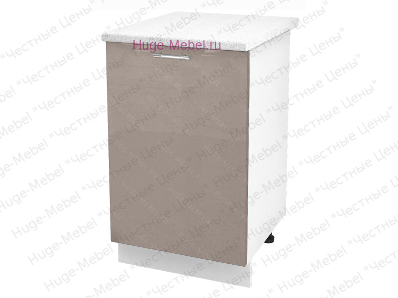 Шкаф кухонный нижний 500 Ксения (кофе с молоком) Huge Mebel . Ширина 500 Высота 840. Кухонные шкафы